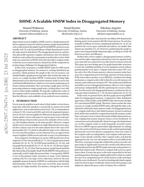Pdf Shine A Scalable Hnsw Index In Disaggregated Memory