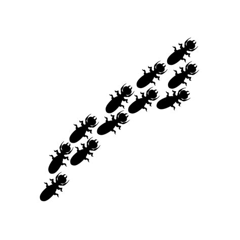 Wood Termite Group Isolated On A White Background Vector Illustration