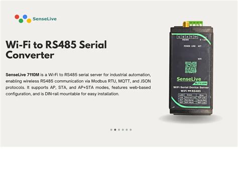 SenseLive RS Serial to WiFi Converter for IoT SCADA Applications at piece टसप