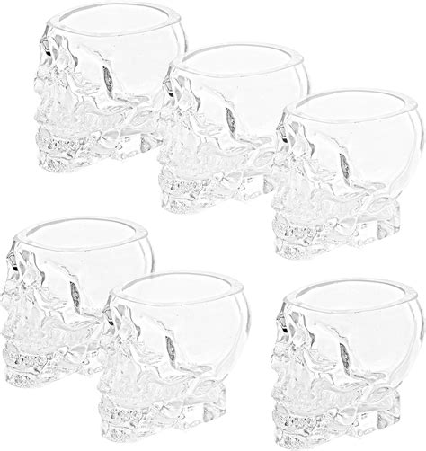 Myt Clear Glass Novedad Vasos De Disparo De Licor Con Cara De Calavera Vasos Decorativos De