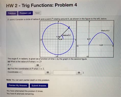 Solved HW Trig Functions Problem Previous Problem Chegg Com