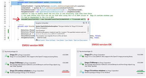 Emgucvcvinvoke Throws Dllnotfoundexception Unable To Load Dll