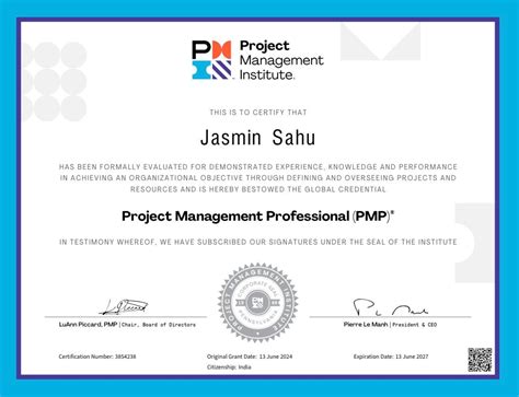 Jasmin Sahu On Linkedin Pmp Projectmanagement Certification