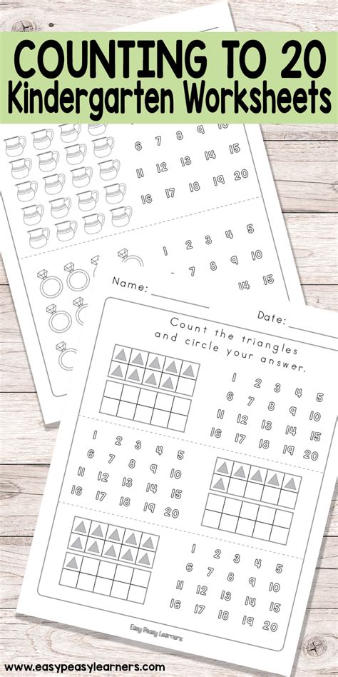 Counting To 20 Worksheets For Kindergarten Kindergarten Worksheets