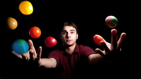 Magic Tricks Young Man Hand Juggling Balls And Doing Backgrounds Psd