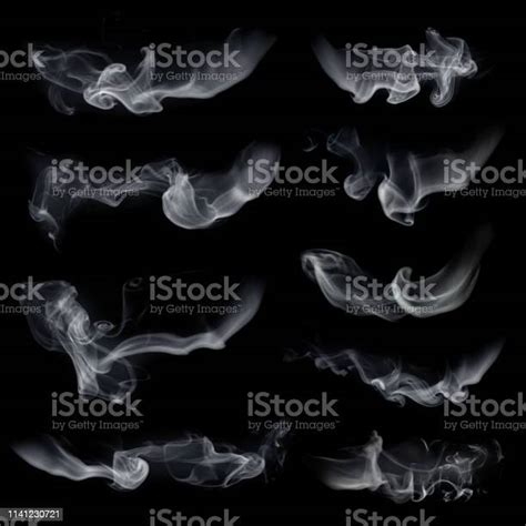 검은 배경에 고립 된 안개 또는 연기 세트 흰 흐린 안개 또는 스모그 배경 연기 물리적 구조에 대한 스톡 사진 및 기타 이미지 연기 물리적 구조 검은색 0명 Istock