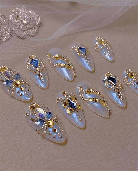 New New Glam Palace Aurora Press On Nails Gel Nails Luxury Nails Glamorous Nails High Quality