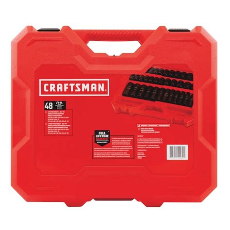 Craftsman 48 Piece Standard Sae And Metric Combination 1 2 In Drive Set 6 Point Impact Socket