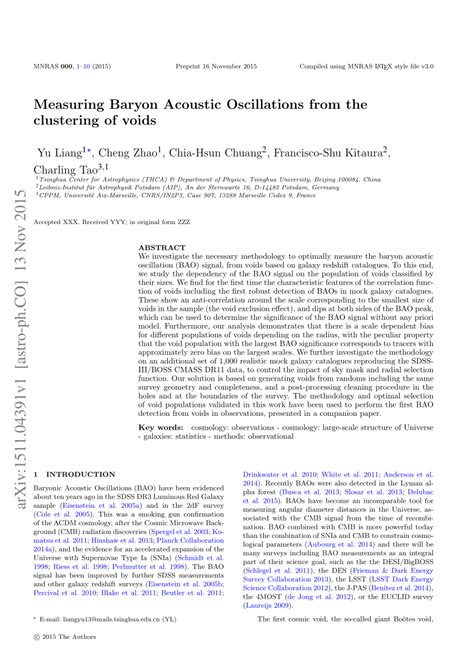 Pdf Measuring Baryon Acoustic Oscillations From The Clustering Of Voids
