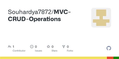 GitHub Souhardya MVC CRUD Operations