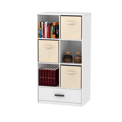 Mainstays 6 Cube Storage Organizer With 1 Drawer White