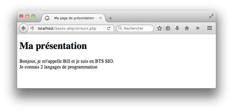 Bases Du Langage Php Bts Sio