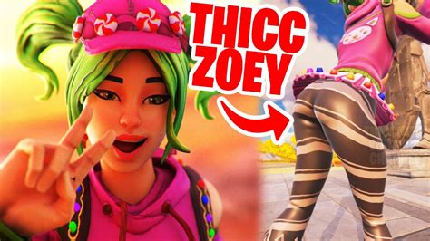 Fortnite Thicc Skin Showcase Zoey Youtube