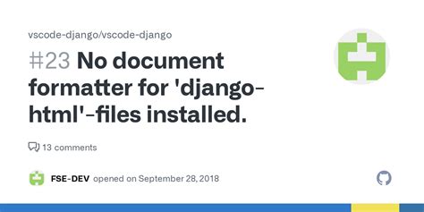 No Document Formatter For Django Html Files Installed · Issue 23