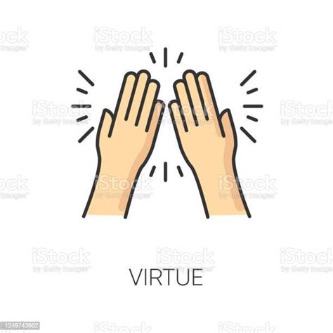 미덕 Rgb 색상 아이콘 도덕적 가치와 윤리적 행동 이타적인 보살핌 다른 사람에 대한 관심 자선 의 상징 친절 자선 구호 자발적지원 격리된 벡터 그림 Charitable