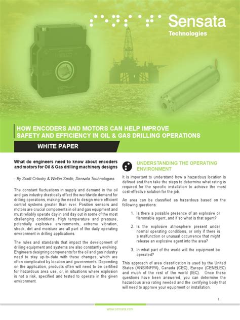 Sensata Encoders Motors Oil Gas Drilling Whitepaper Pdf Physical