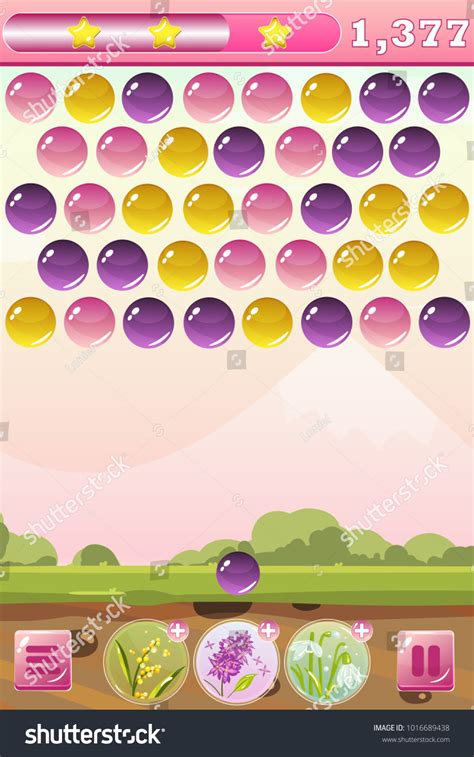 Vector Bubble Shooter Game Interface Background Stock Vector Royalty Free 1016689438