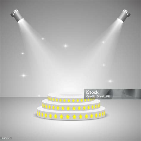 스포트 라이트 벡터 밝은 배경에 스포트 라이트로 조명 주 춧 대입니다 현실적인 장면 조명 투명 효과입니다 두 개의 스포트 라이트 조명는 프레 젠 테이 션에 대 한 라운드