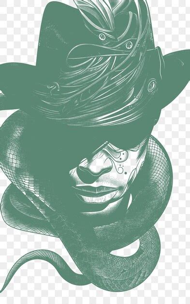 Premium Psd Psd Vector Of Python With A Fedora And A Mysterious
