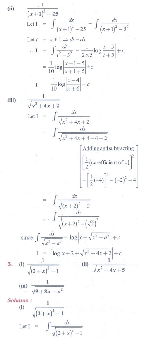 Exercise 1110 Integration Of Rational Algebraic Functions Type Iii Problem Questions With