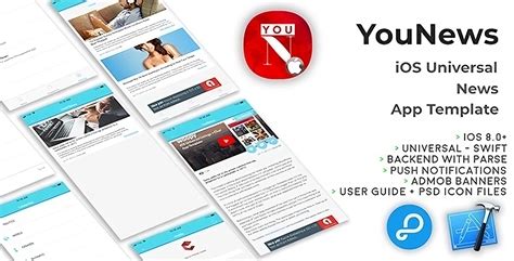 Younews Ios Universal News App Template Swift Cubycode Ios And Android App Development