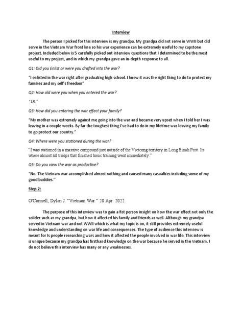 Capstone Interview Pdf Social Science