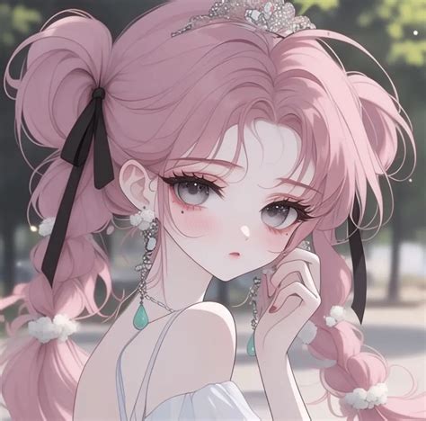 粉色双麻花辫少女，头戴皇冠配饰尽显甜美优雅 男女头像｜好看的𝑾𝒆𝑪𝒉𝒂𝒕头像表情包图片动图 求表情网斗图从此不求人