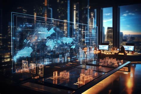 Economic Security And Financial Graph Diagrams On Digital Screens Future World Trade Market And