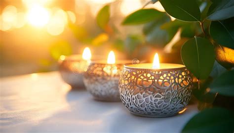 Elegant Silver Candlesticks Glowing On Passover Pesach Table Enhancing