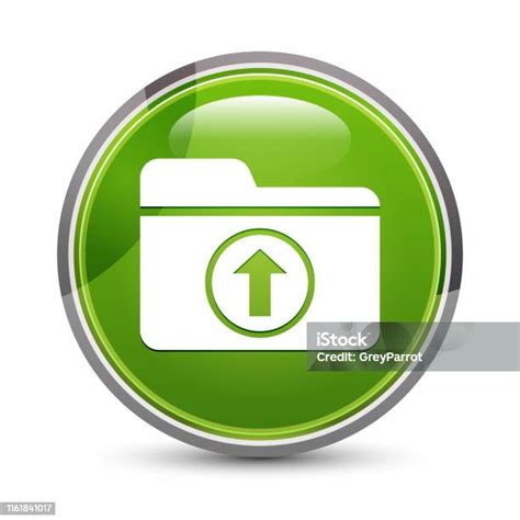 업로드 파일 아이콘 우아한 녹색 둥근 버튼 벡터 일러스트 개념에 대한 스톡 벡터 아트 및 기타 이미지 개념 개념과 주제