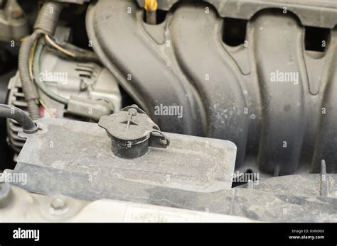 Coolant Checkup Automobile Dirty Engine Stock Photo Alamy