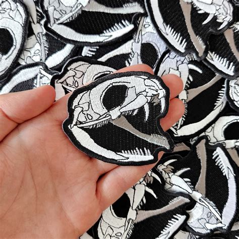 Snake Skull Patch Embroidery Snakes Patches Iron On Cobra Etsy