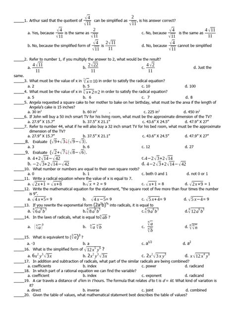 Math Reviewer 2nd Quarter Pdf Exponentiation Equations