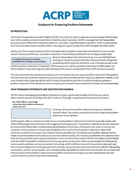 Effective Problem Statement Template For Research Clearly Define Problem