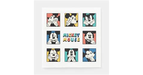 Colorful Mickey Mouse Grid Napkins Zazzle