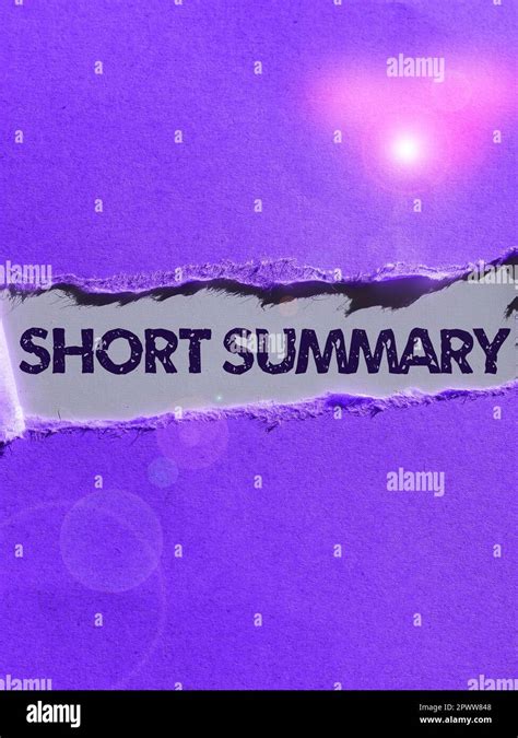 Hand Writing Sign Short Summary Business Approach Brief Statement Of Main Points Clear Stock