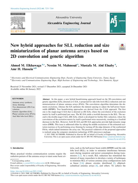 PDF New Hybrid Approaches For SLL Reduction And Size Miniaturization Of Planar Antenna Arrays