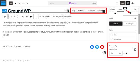 How To Change Menu Font Size In WordPress Block Theme GroundWP