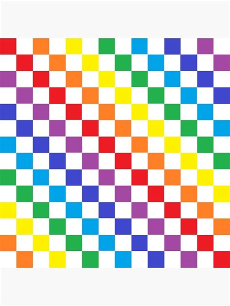 Checkered Rainbow Art Board Print For Sale By Lornakay Redbubble