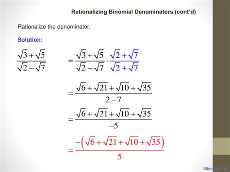 Ppt 105 Multiplying And Dividing Radical Expressions Powerpoint