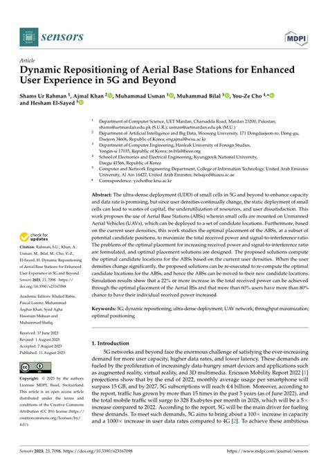Pdf Dynamic Repositioning Of Aerial Base Stations For Enhanced User Experience In 5g And Beyond