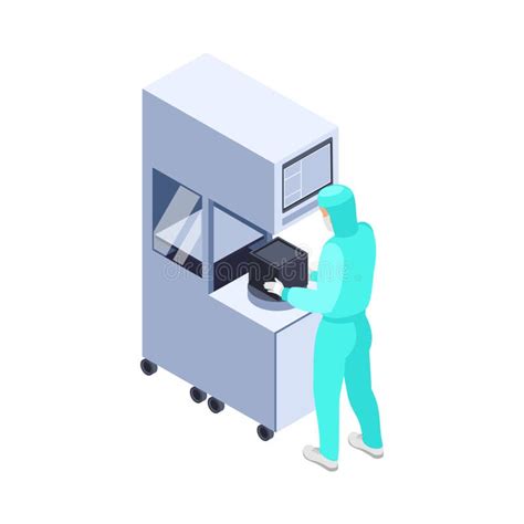 Semiconductor Production Procedure Composition Stock Vector Illustration Of Equipment