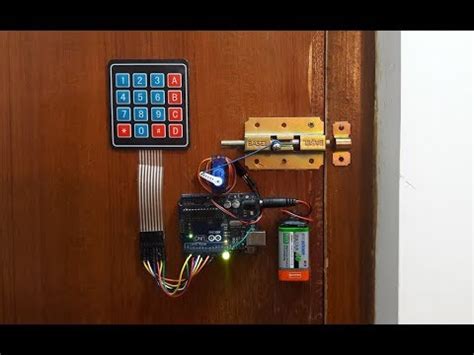 keypad servo arduino door lock كيف تقوم بفتح وغلق الباب عن طريق