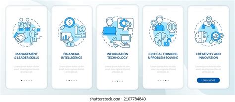 Employee Benefits Blue Onboarding Mobile App Stock Vector Royalty Free