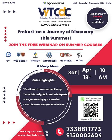 Vytcdc On Linkedin Vytcdc Summercourses Softwareskills Freewebinar