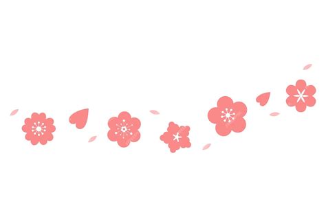 Premium Vector Sakura In The Wind Cherry Blossom Element Set Vector Flat Illustration