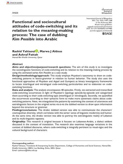 16 Functional And Sociocultural Attitudes Of Code Switching Sage Pdf