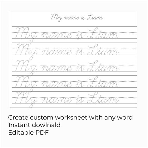 Free Printable Cursive Name Worksheets Free Printables Hub