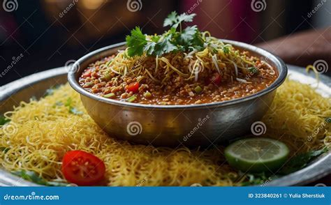 Misal Pav Is A Famous Maharashtrian Street Food Made With Usal Sprouts Curry And Garnished