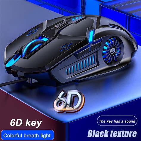 Valseel Computer Mouse Wired Gaming Mouse 6d Colorful Led Breathing 3200 Dpi Fashion Mouse For